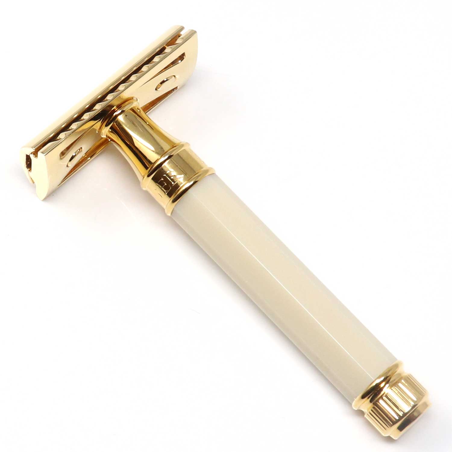 Edwin Jagger DE8 Imitation Ivory & Gold Octagonal DE Safety Razor – L7 ...